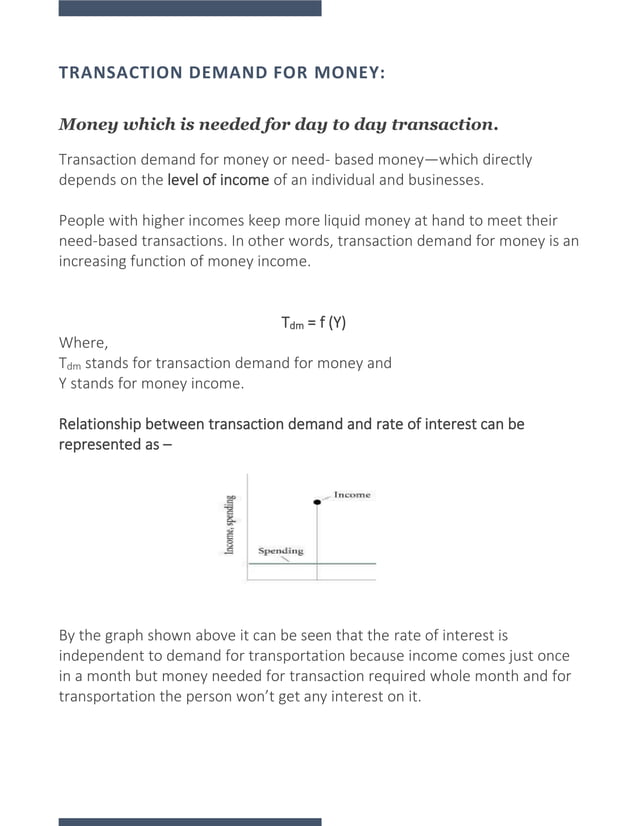 Keynes liquidity preference theory of interest rates and income ...
