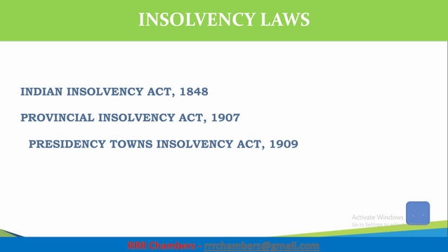 KEY NOTE- IBC(INSOLVENCY & BANKRUPTCY CODE) DESIGN- PPT.pptx | Bankruptcy | Business Banking ...