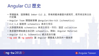 改善 Angular 開發流程：你所不知道的 Schematics 程式碼產生器 | PPTX