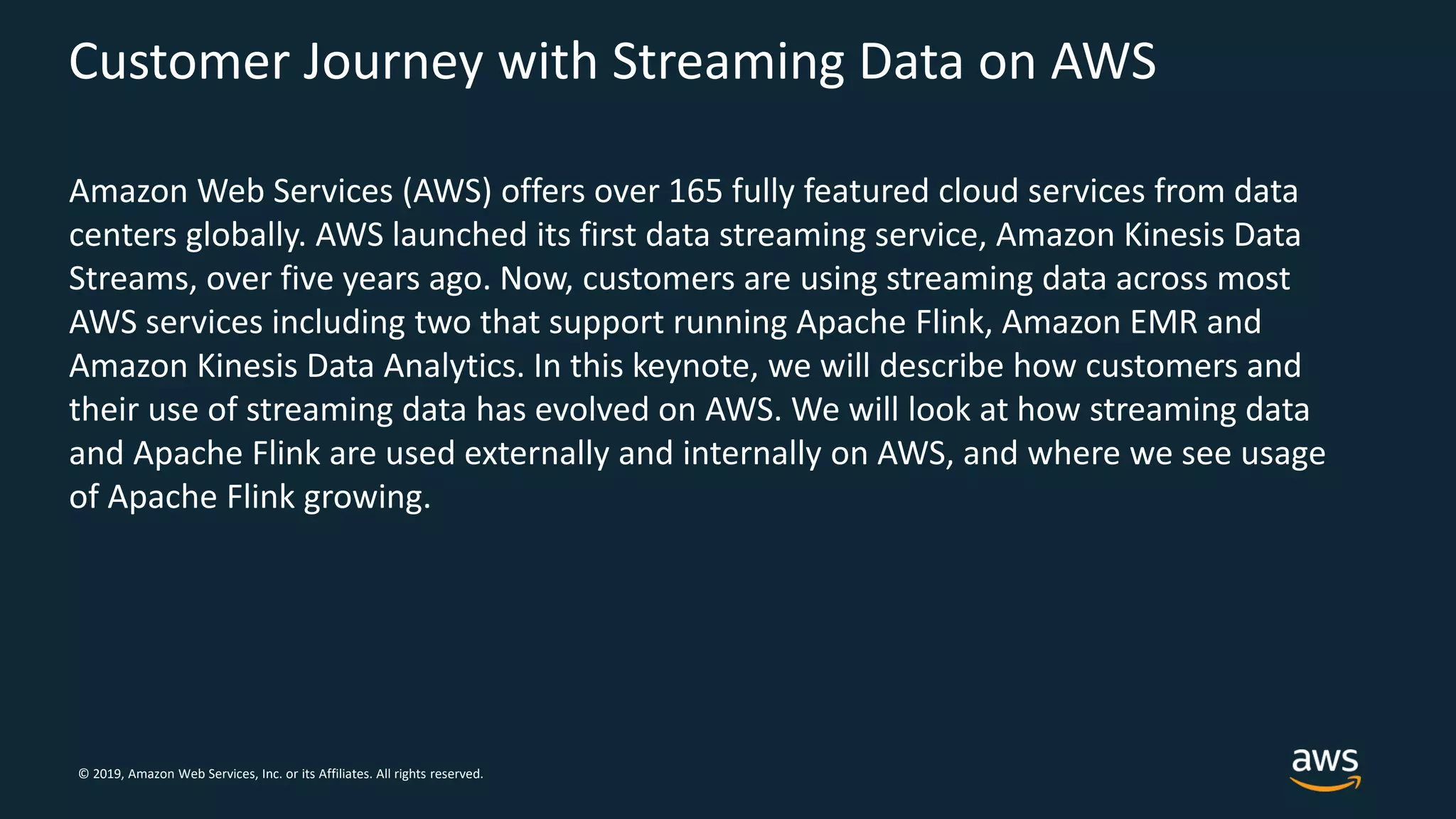 Keynote Customer Journey With Streaming Data On Aws Rahul Pathak Aws Ppt