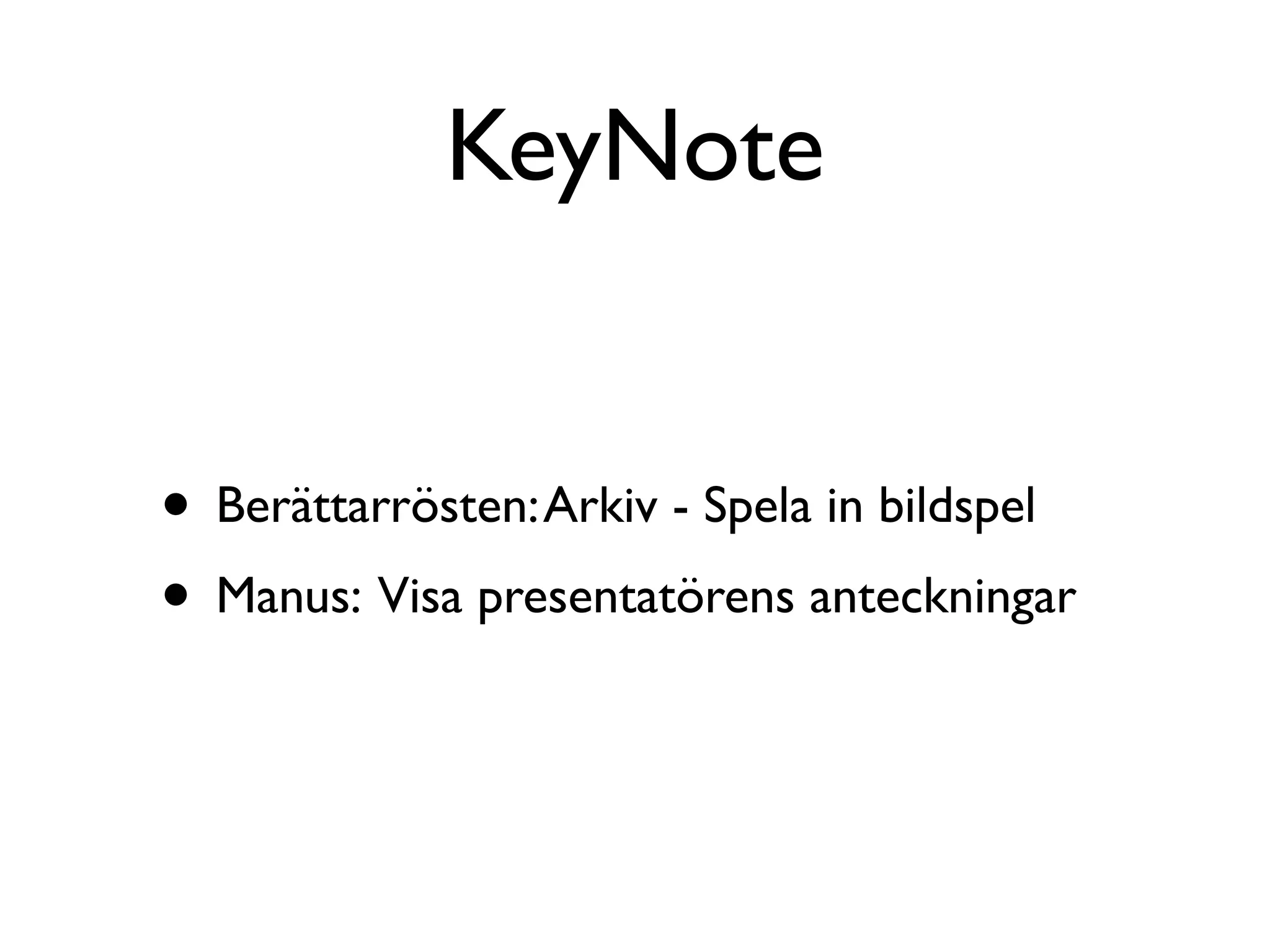 Key note lathund | KEY