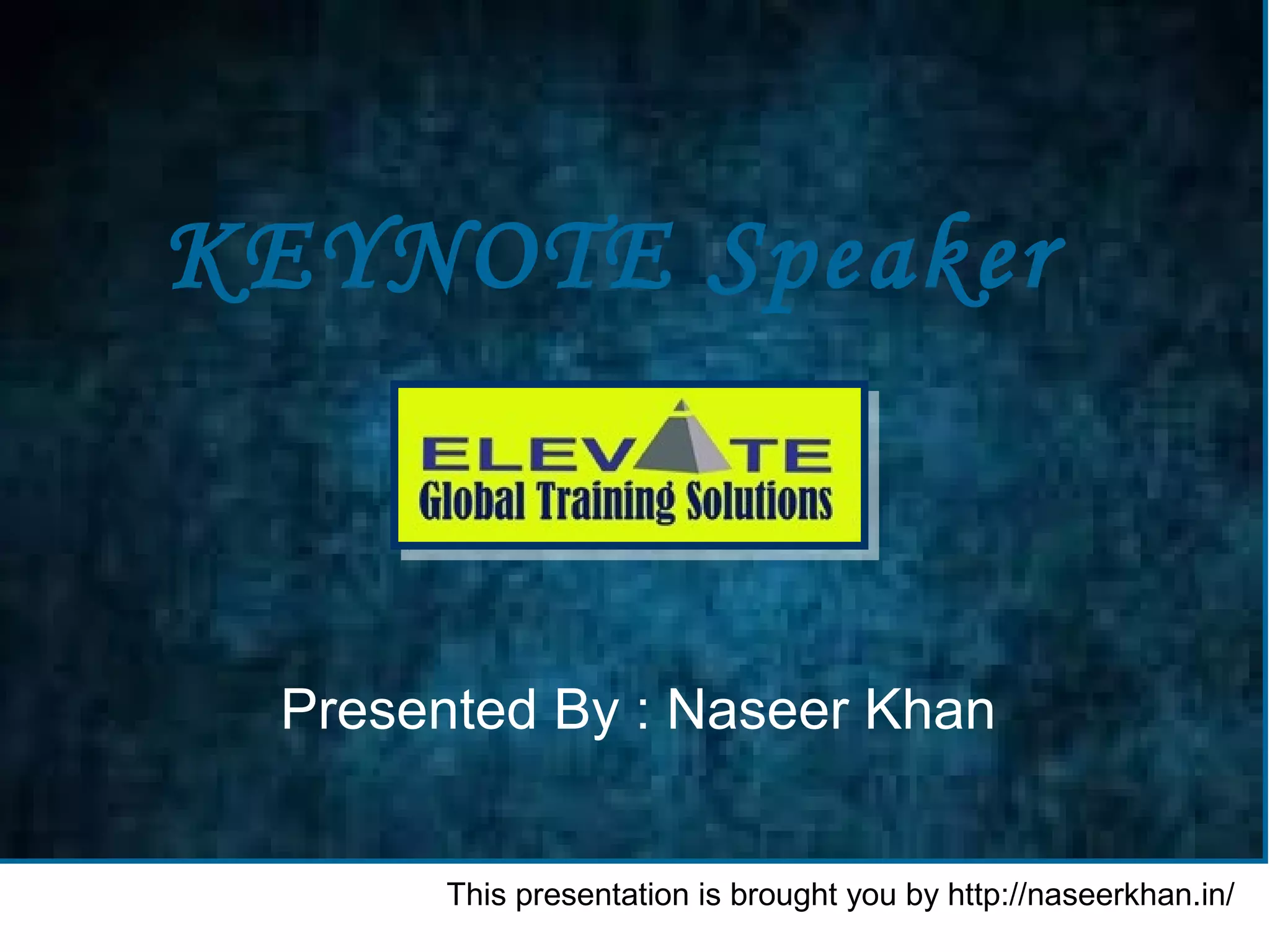 Keynote speaker | PPT