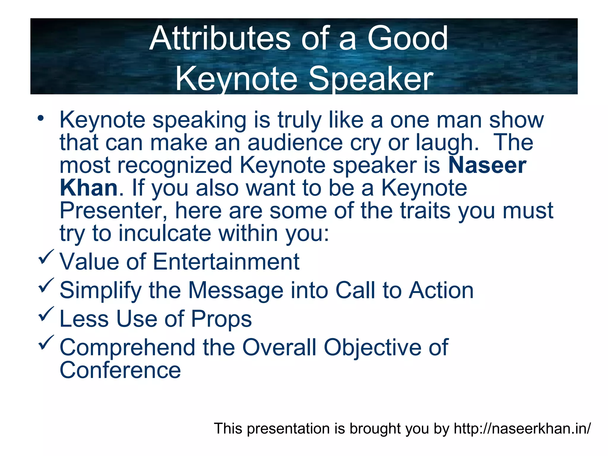 Keynote speaker | PPT