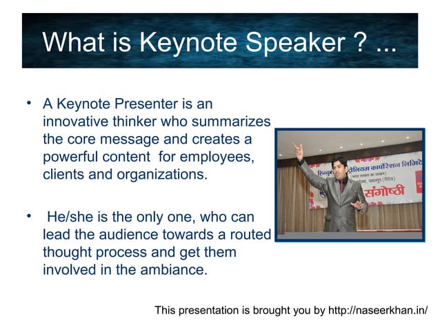 Keynote speaker | PPT