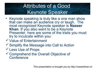 Keynote speaker | PPT
