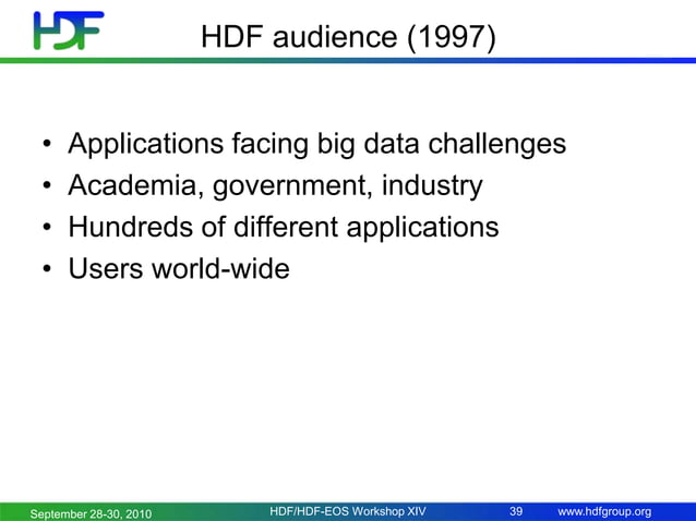 The HDF Group - Past, Present and Future | PPT