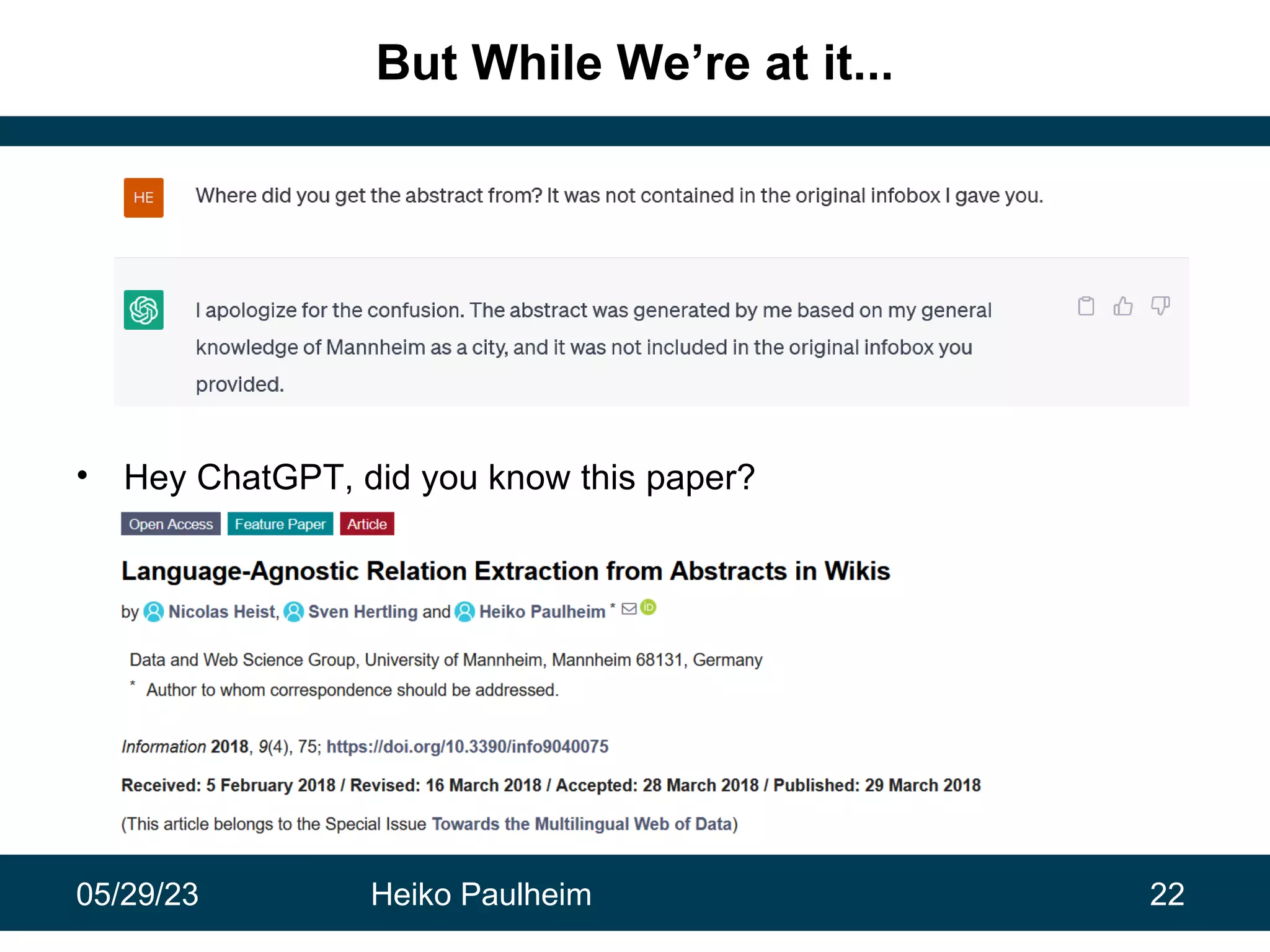 Knowledge Graph Generation from Wikipedia in the Age of ChatGPT ...