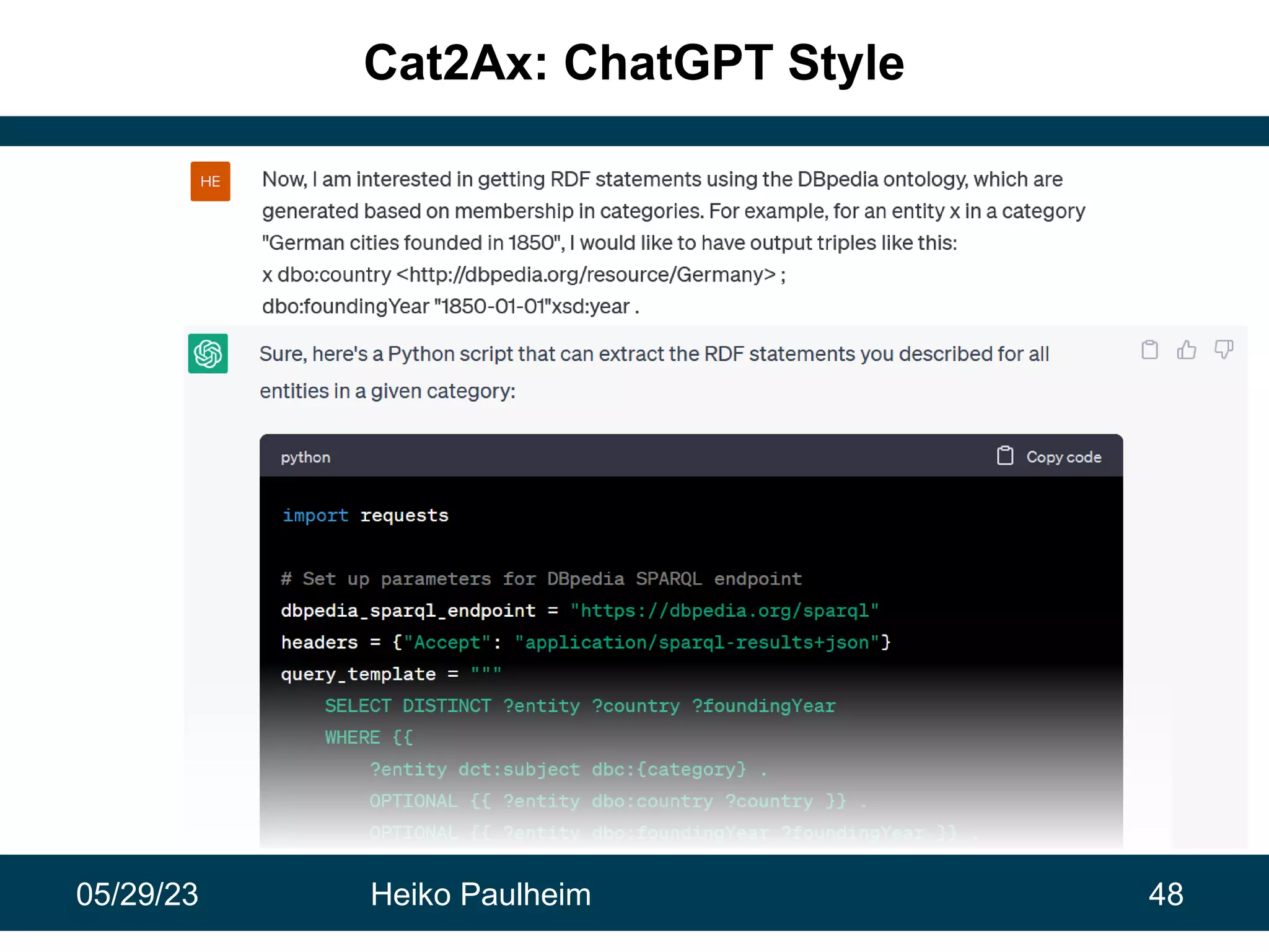 Knowledge Graph Generation from Wikipedia in the Age of ChatGPT ...