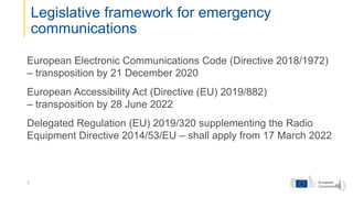 EENA 2021: Keynote - The European legislative framework on emergency ...