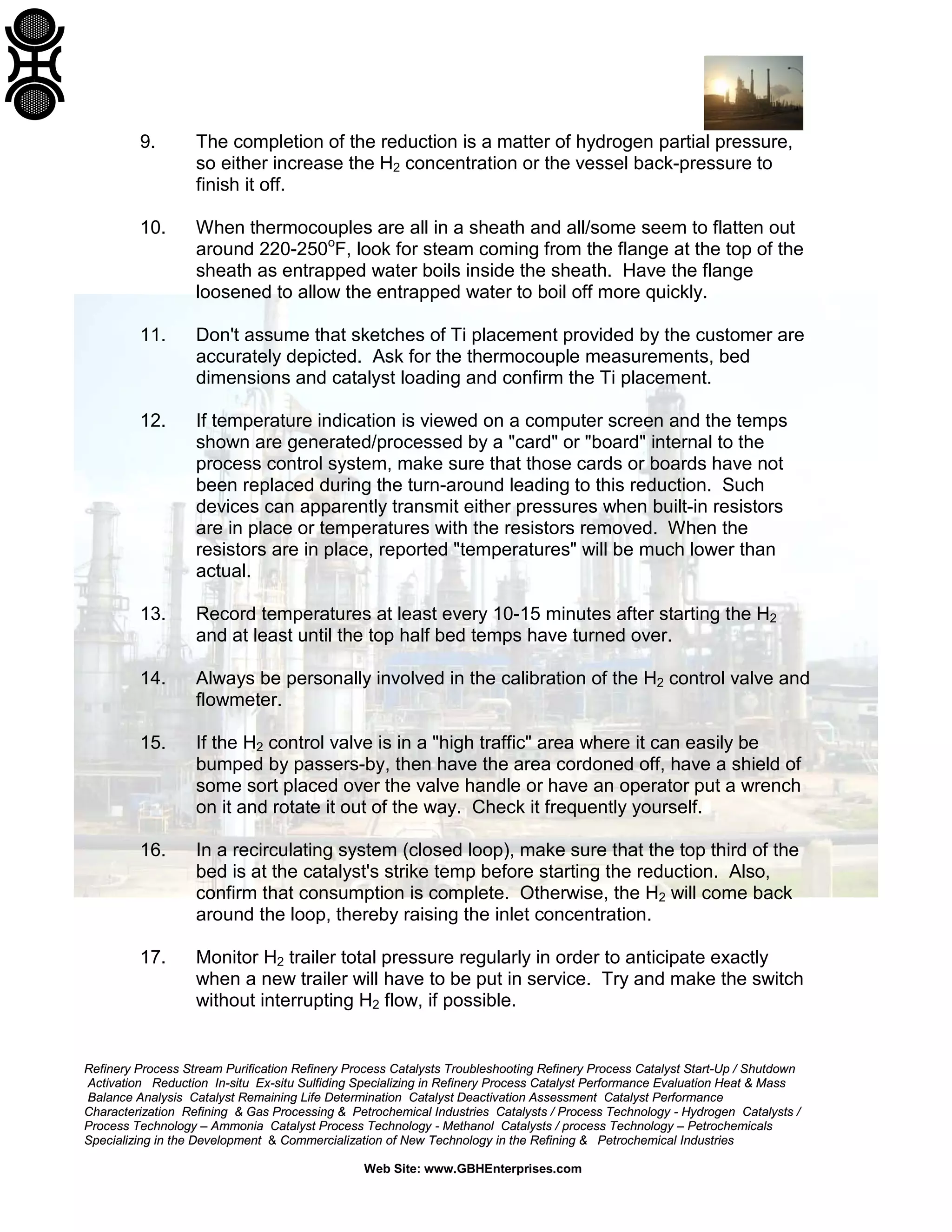 Key Operational Guidelines - Low Temperature Shift Catalyst Reduction | PDF