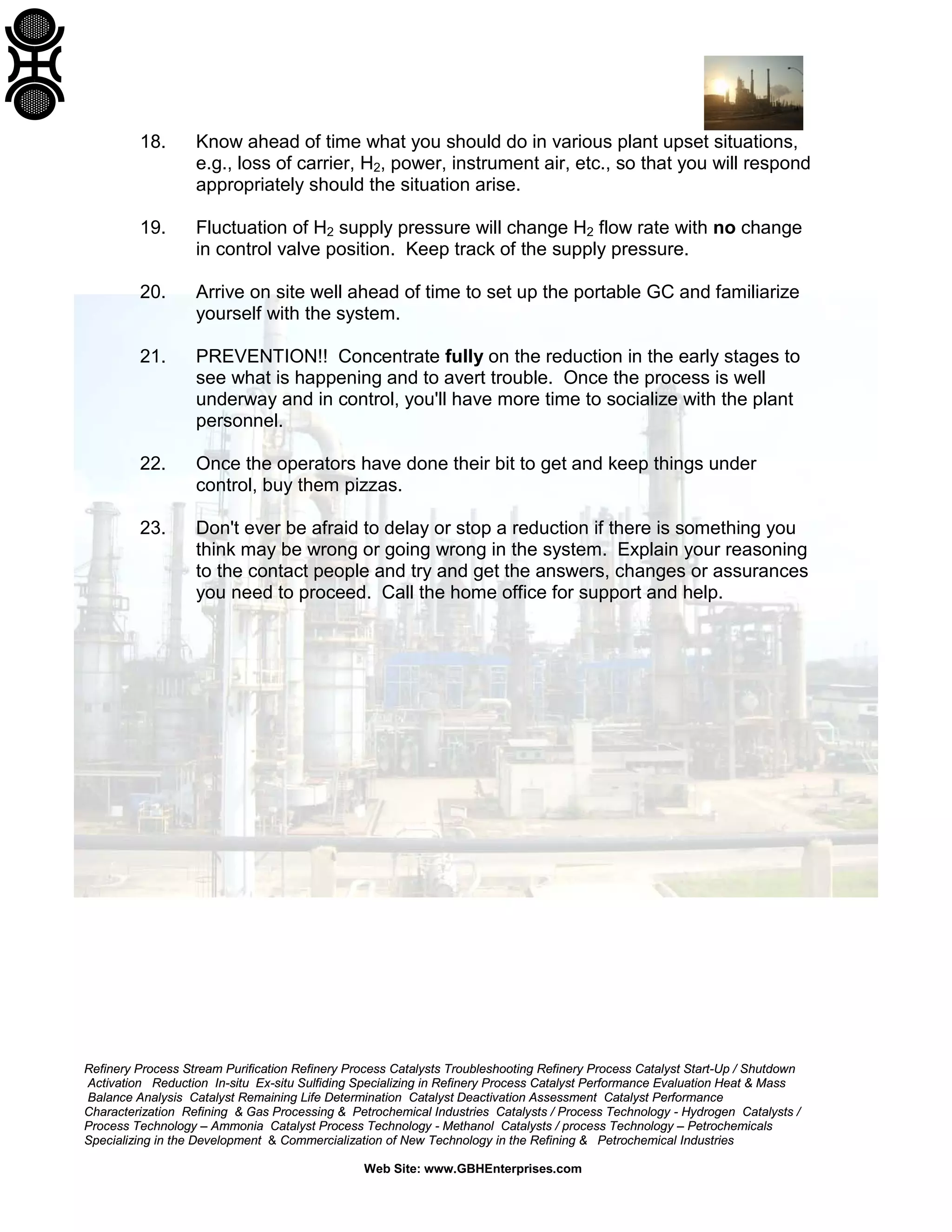 Key Operational Guidelines - Low Temperature Shift Catalyst Reduction | PDF