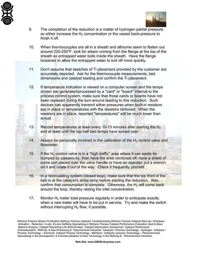 Key Operational Guidelines - Low Temperature Shift Catalyst Reduction | PDF | Chemistry | Science