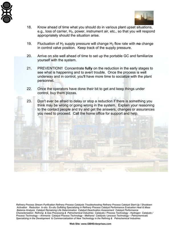 Key Operational Guidelines - Low Temperature Shift Catalyst Reduction | PDF | Chemistry | Science