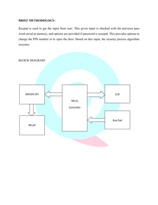 Keypad based security system and door lock | DOCX