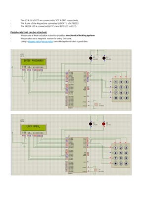 Keypad locking system using 8051 | DOCX