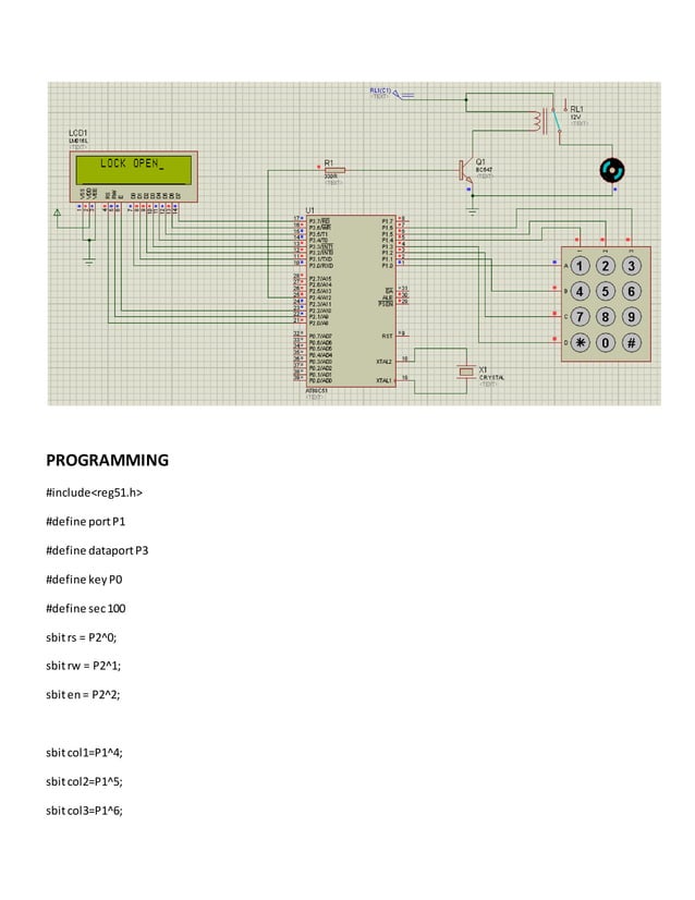 Keypad locking system using 8051 | DOCX | Computer Peripherals | Computing