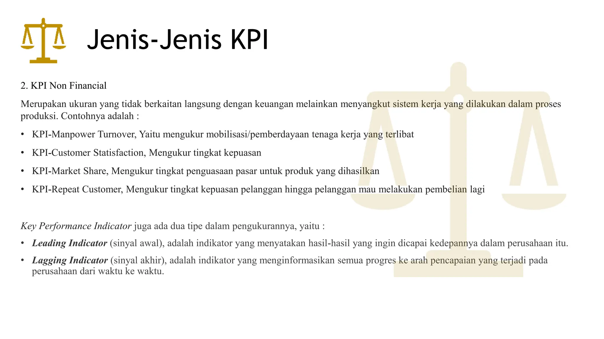 KPI (Key Performance Indicator) adalah alat ukur yang menggambarkan ...