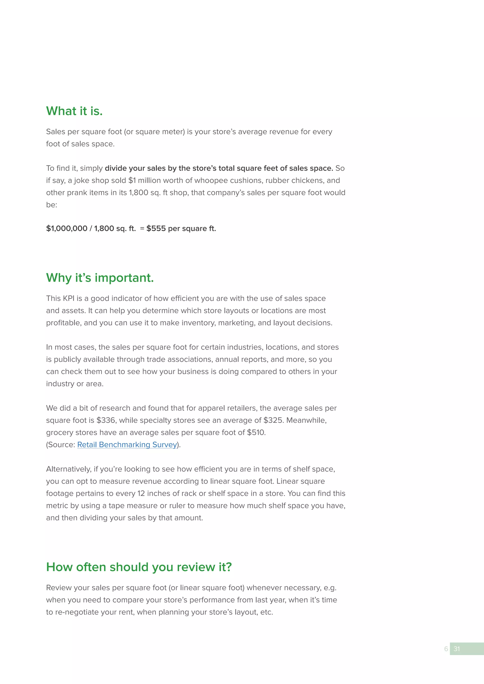 Retail Industry - Key performance indicators | PDF