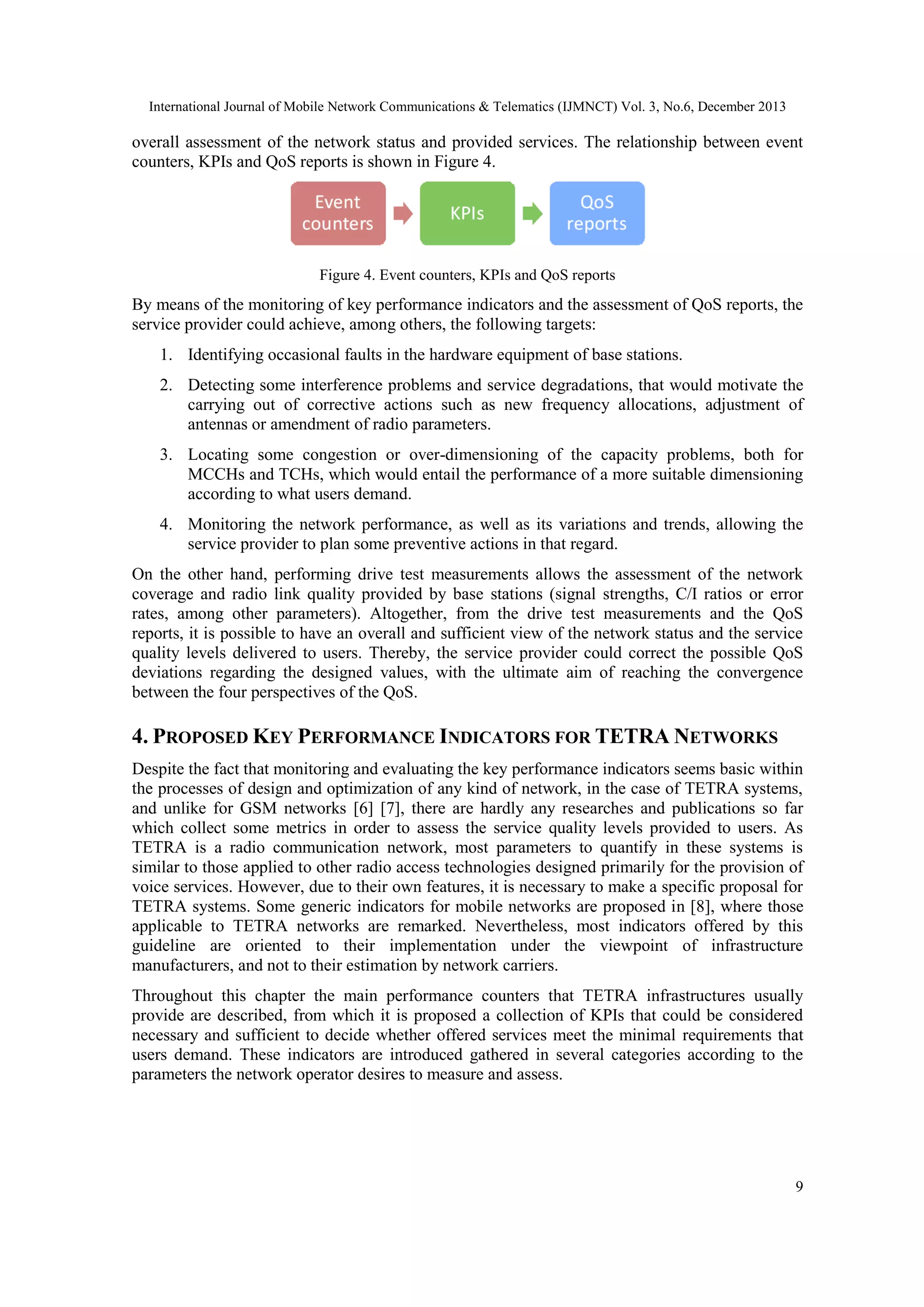 Key performance indicators for qos assessment in tetra networks | PDF