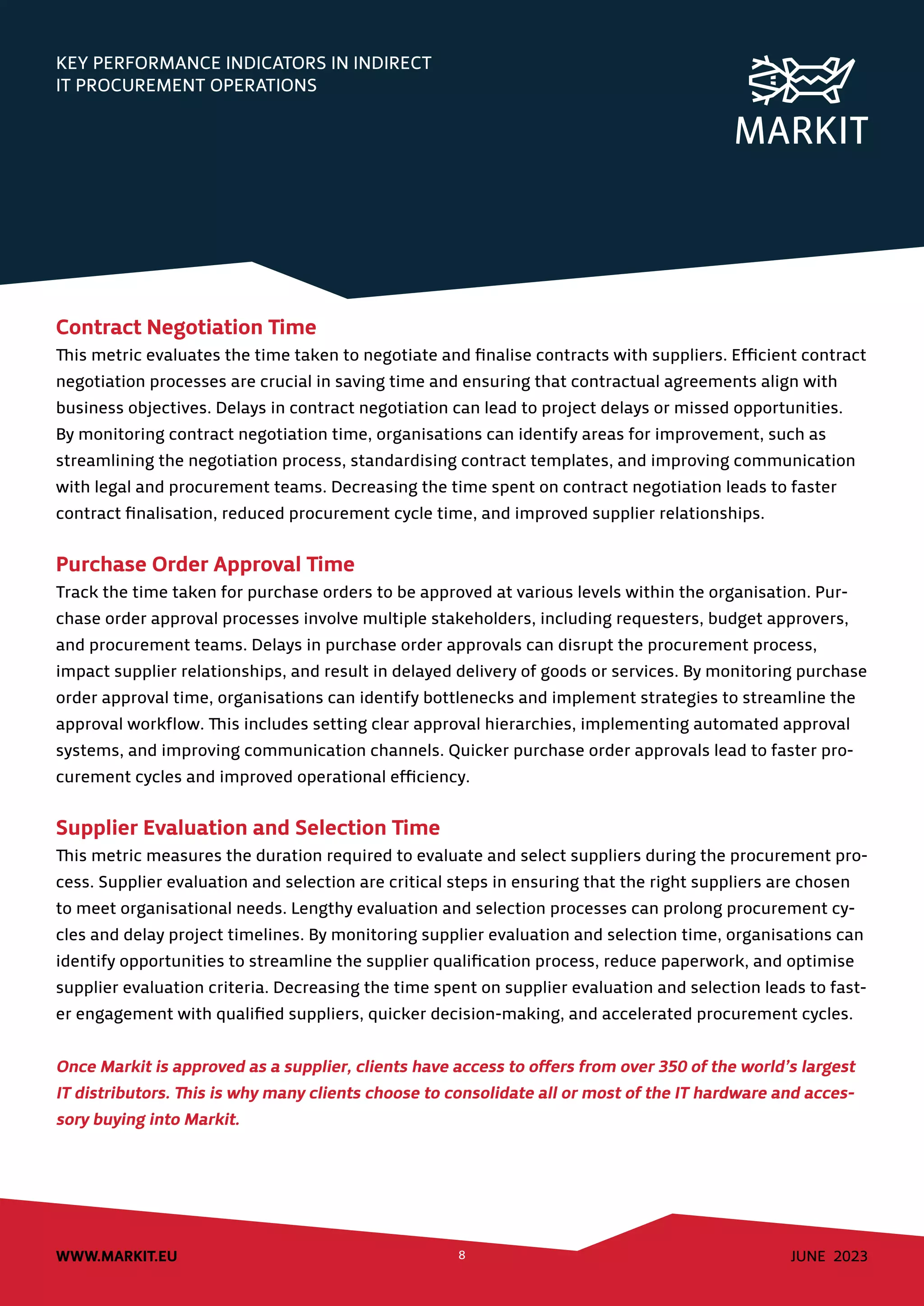KEY PERFORMANCE INDICATORS IN IT PROCUREMENT | PDF