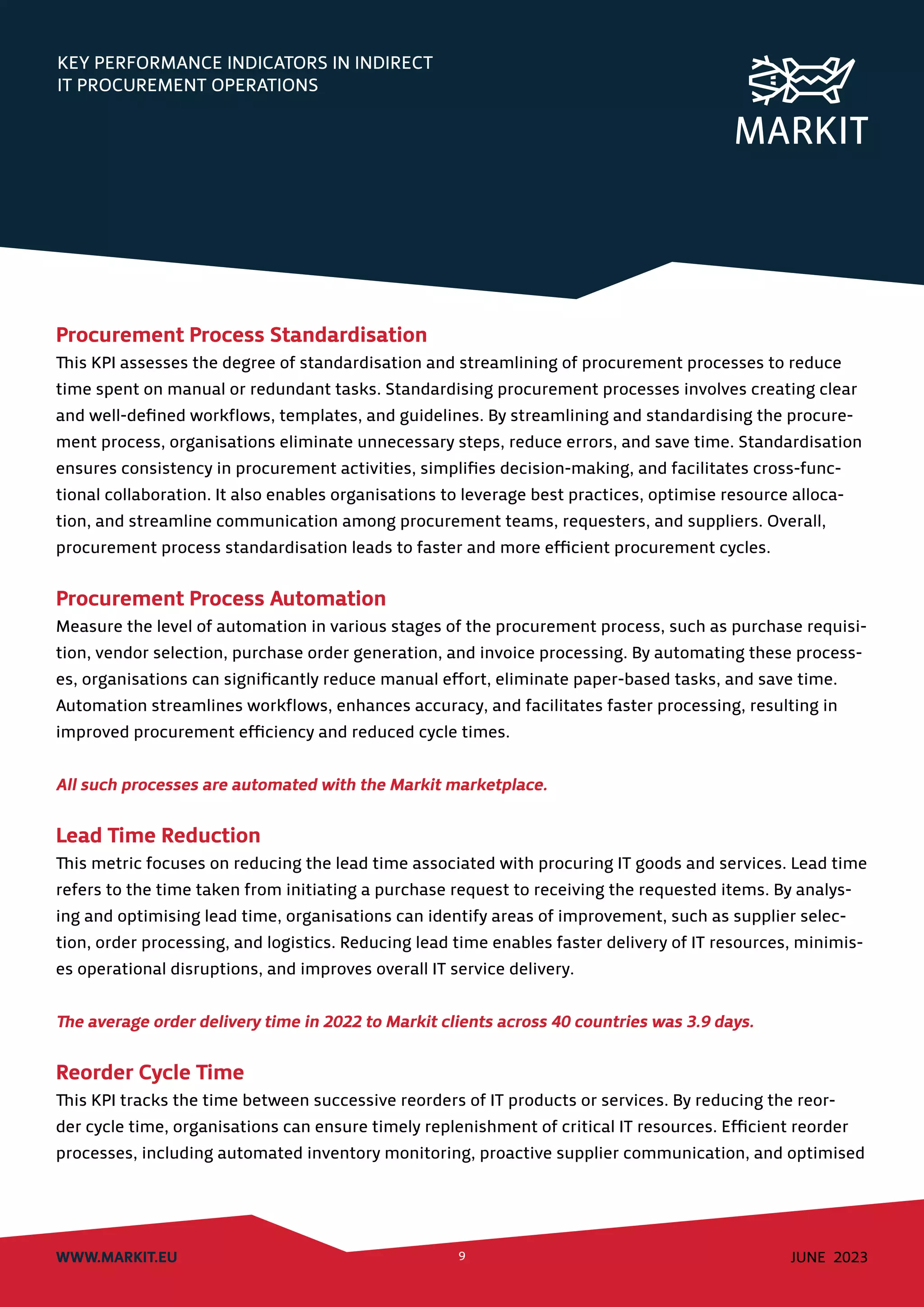 KEY PERFORMANCE INDICATORS IN IT PROCUREMENT | PDF