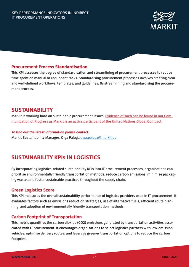 KEY PERFORMANCE INDICATORS IN IT PROCUREMENT | PDF | Logistics | Business