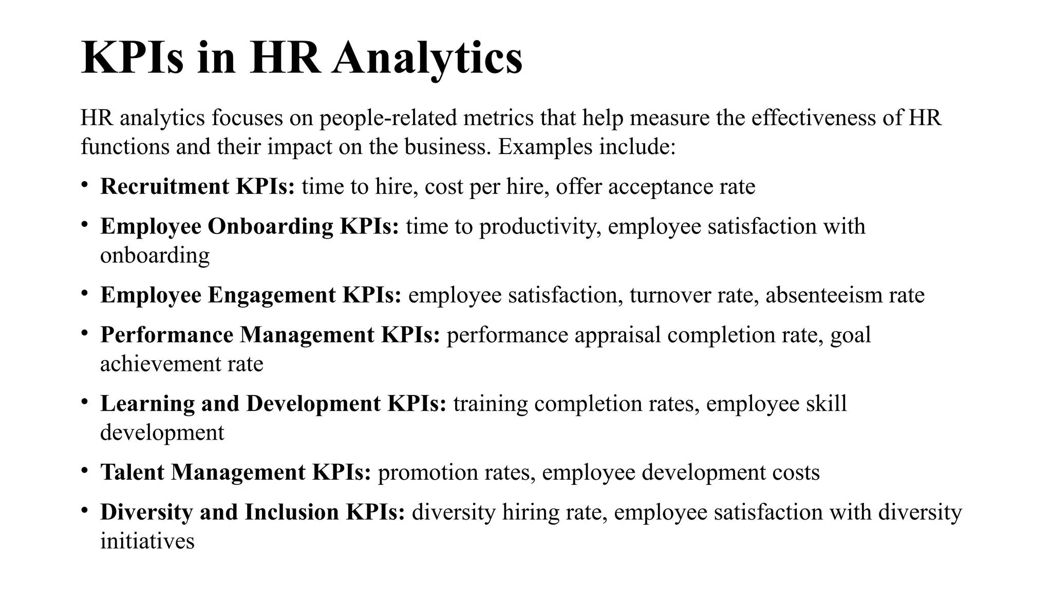 Key Performance Indicators (KPIs) KPIs in HR Analytics | PPTX