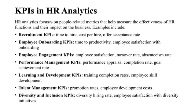 Key Performance Indicators (KPIs) KPIs in HR Analytics | PPTX