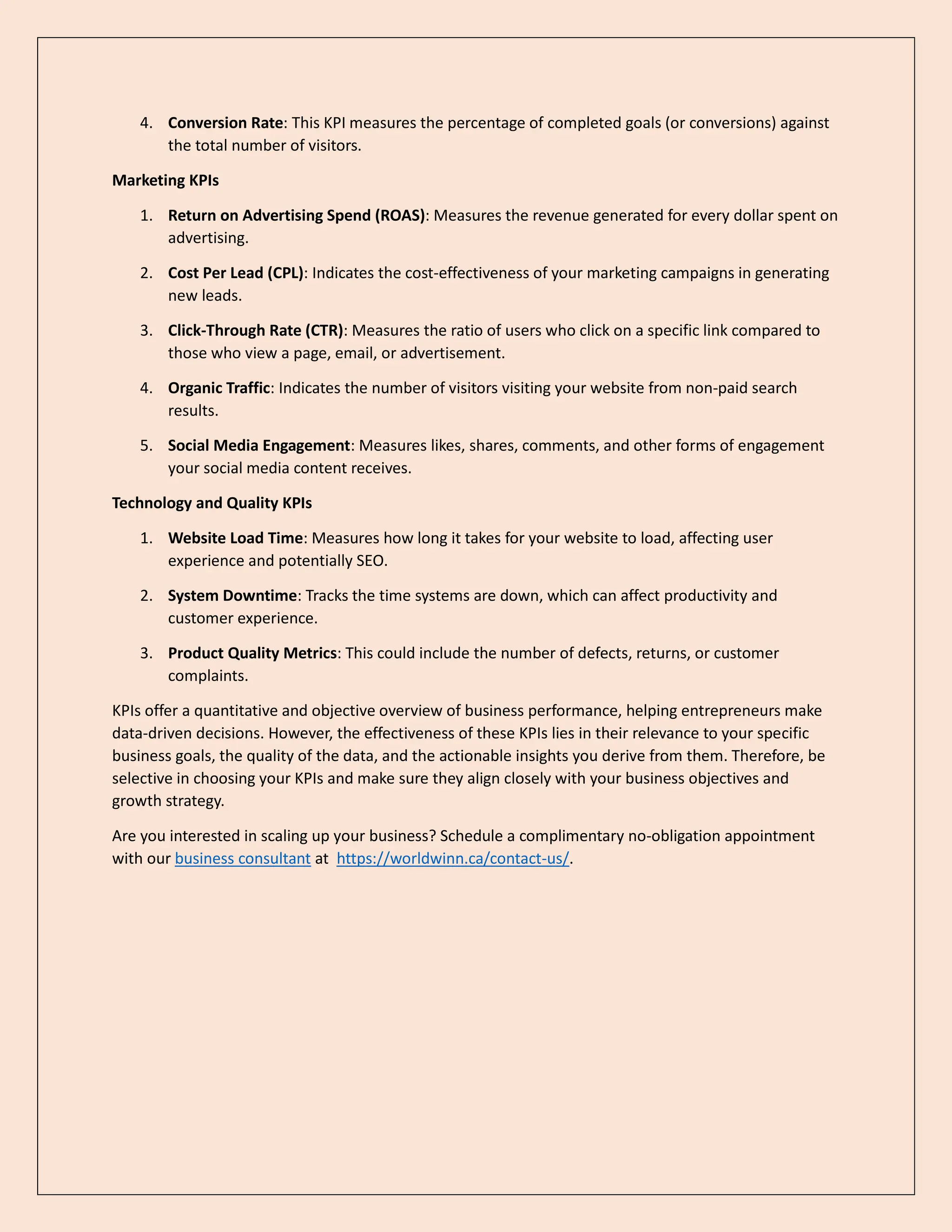 Key Performance Indicators (KPIs) Every Entrepreneur Should Monitor | DOCX | Business Accounting ...