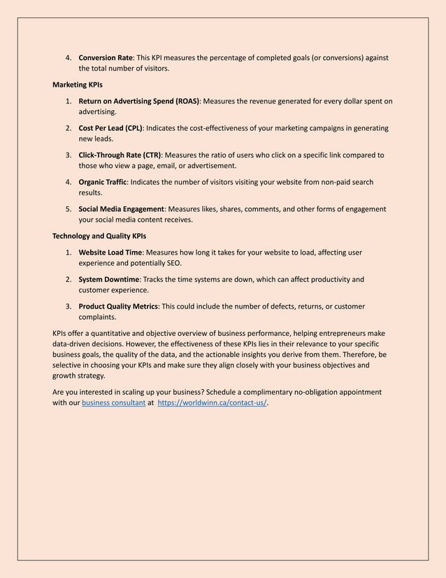 Key Performance Indicators (KPIs) Every Entrepreneur Should Monitor | DOCX