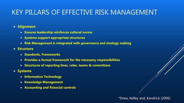 Key pillars for effective risk management | PPT