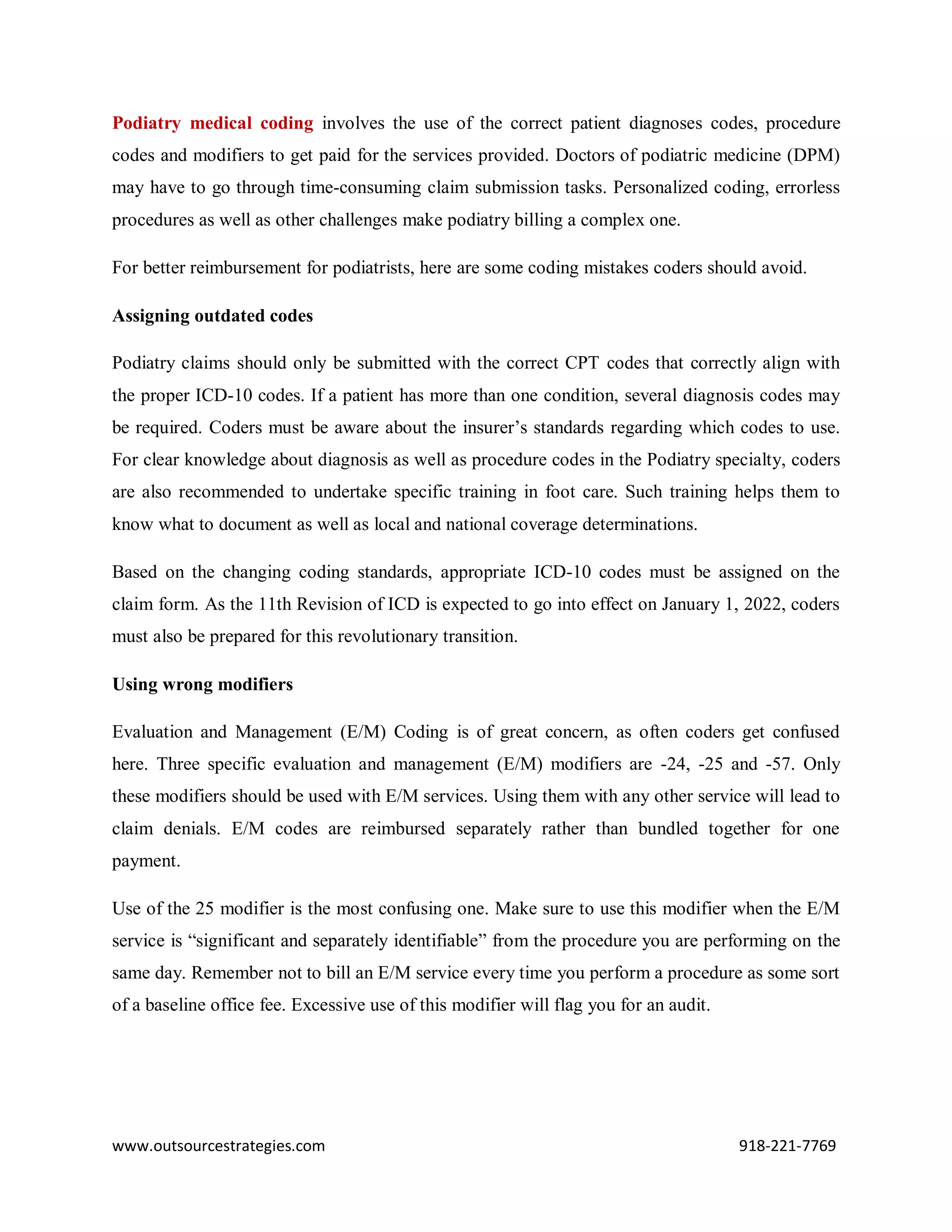 Key podiatry coding mistakes you should avoid making | PDF