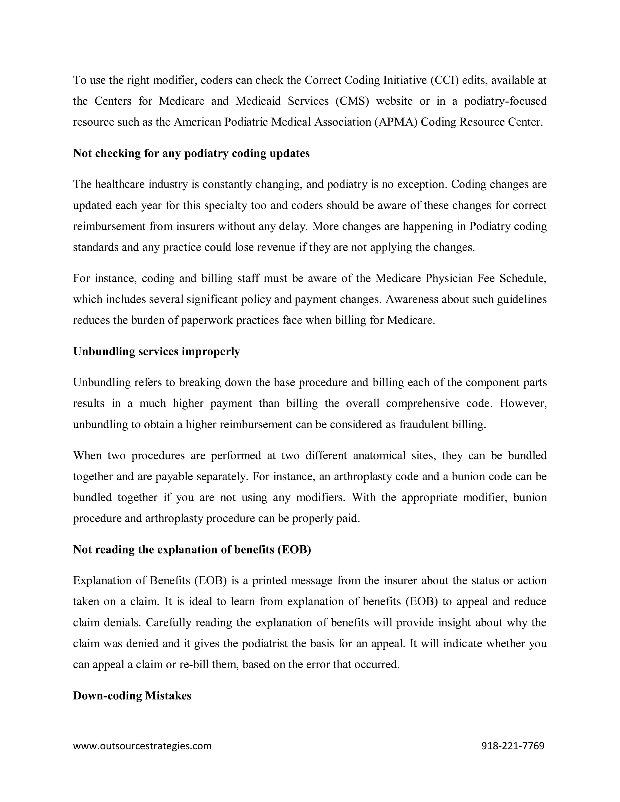 Key podiatry coding mistakes you should avoid making | PDF