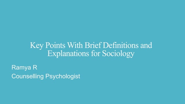 Key Points With Brief Definitions and Explanations | PPTX