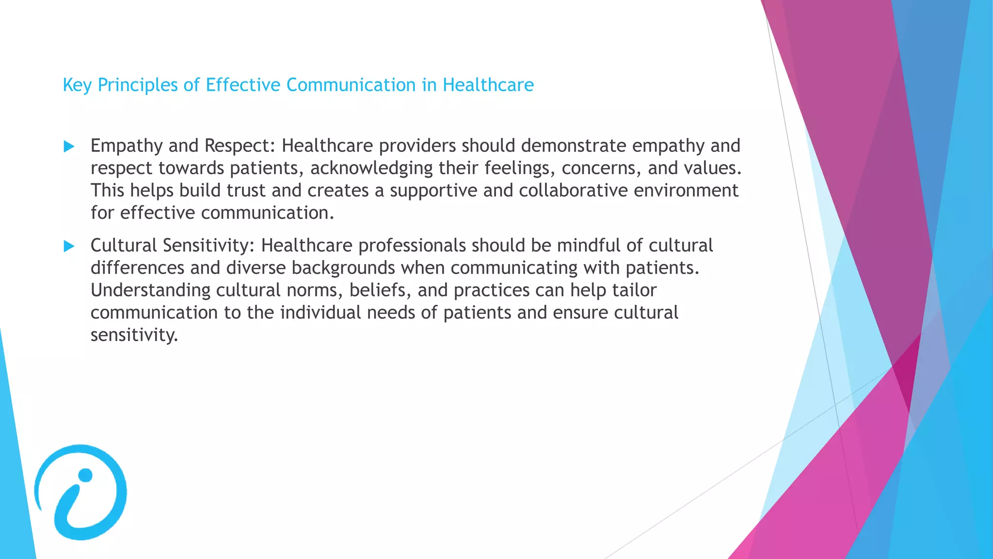 Key Principles of Effective Communication in Healthcare pptx | PPTX