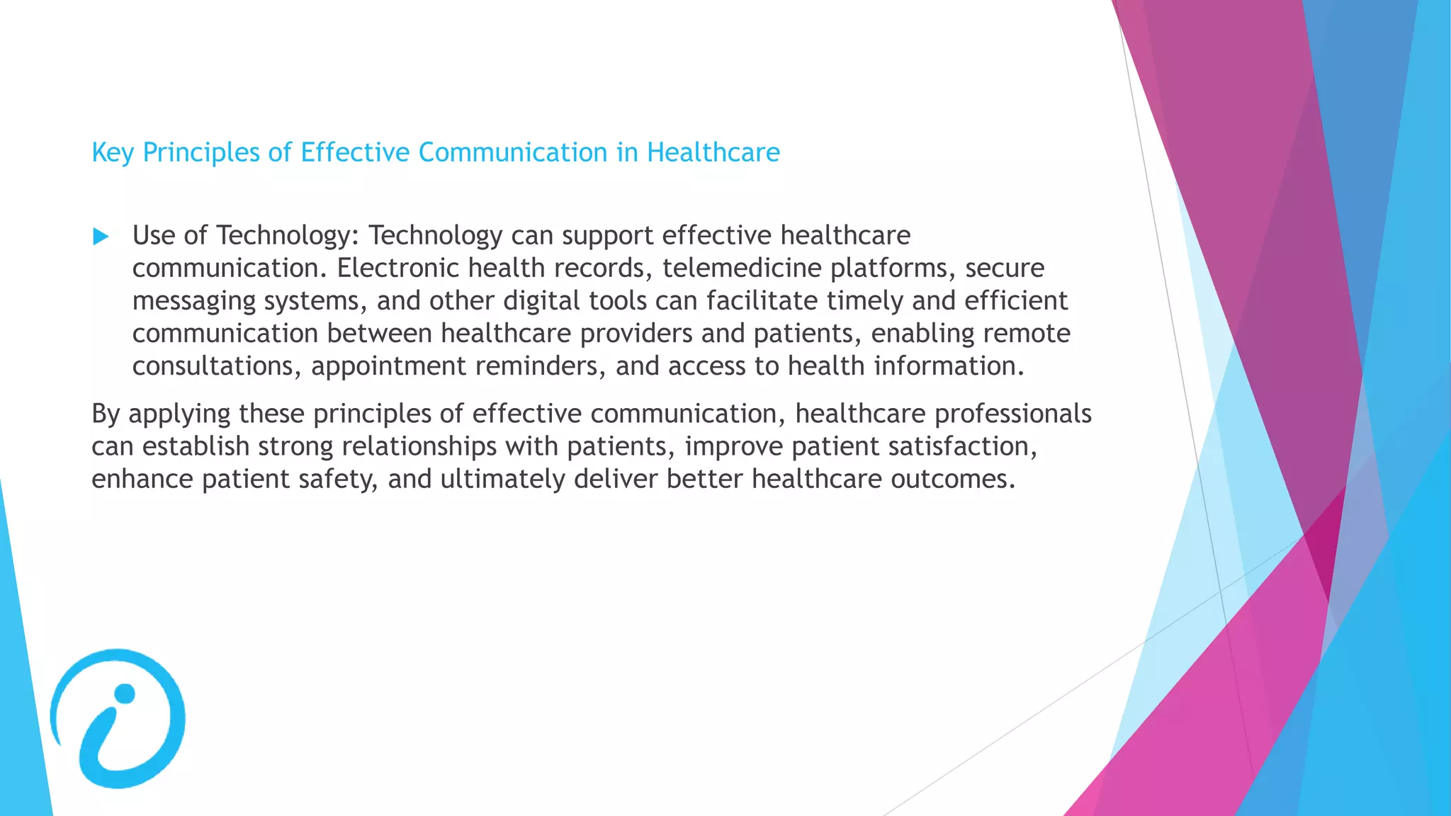 Key Principles of Effective Communication in Healthcare pptx | PPTX