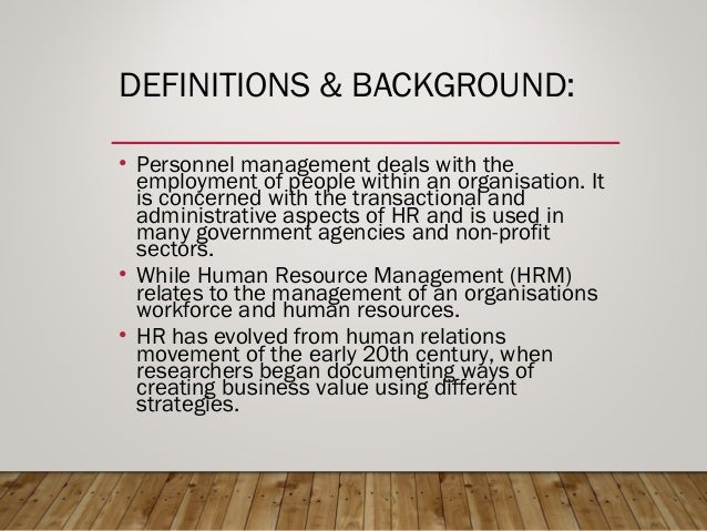 KEY PRINCIPLES OF HUMAN RESOURCE MANAGEMENT