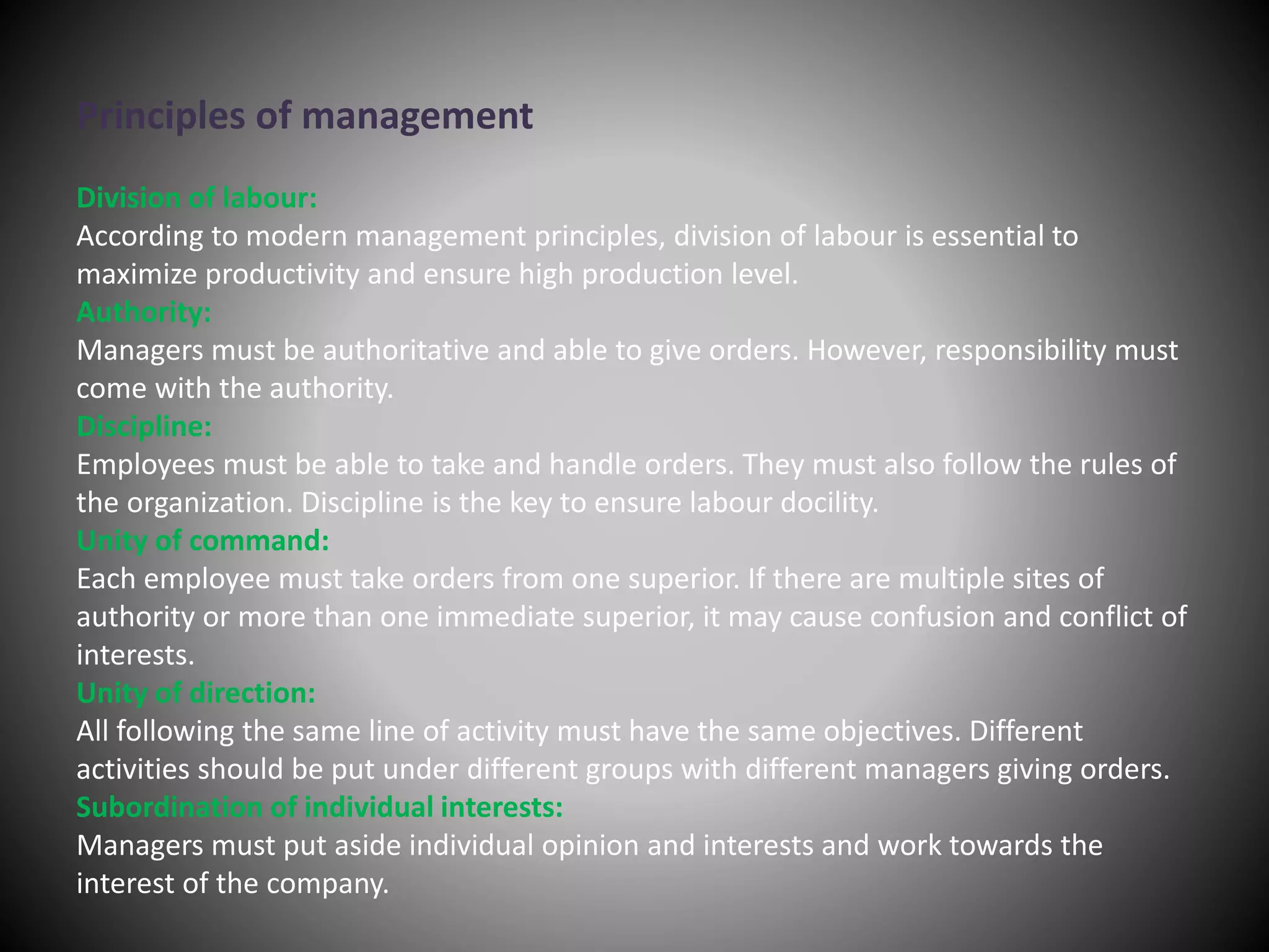 Key principles of management an overview | PPT