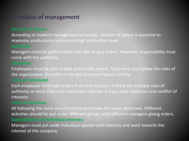 Key principles of management an overview | PPT