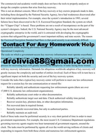 Key Recovery Key recovery, or key escrow, is a recovery mechanism th.pdf