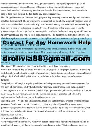 Key Recovery Key recovery, or key escrow, is a recovery mechanism th.pdf