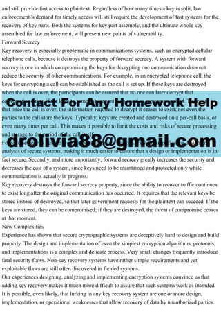 Key Recovery Key recovery, or key escrow, is a recovery mechanism th.pdf