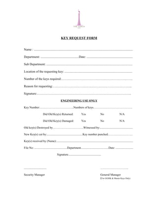 Key request form | DOC