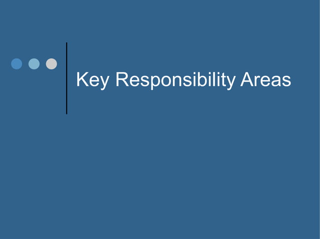 Key Responsibility Areas | PPT | Desserts and Baking | Food & Drink