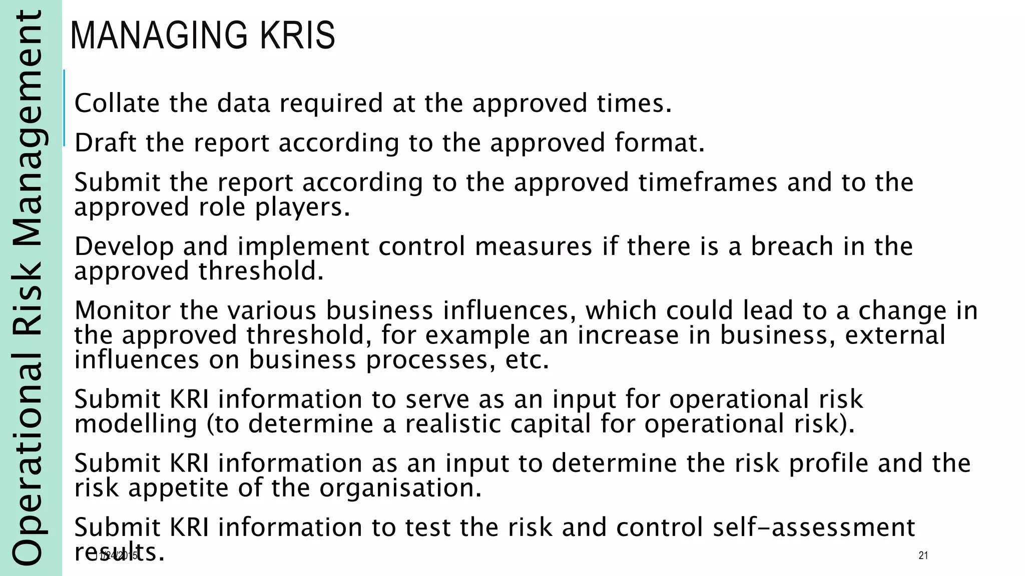 Key risk indicators shareslide | PPTX | Business Administration | Business