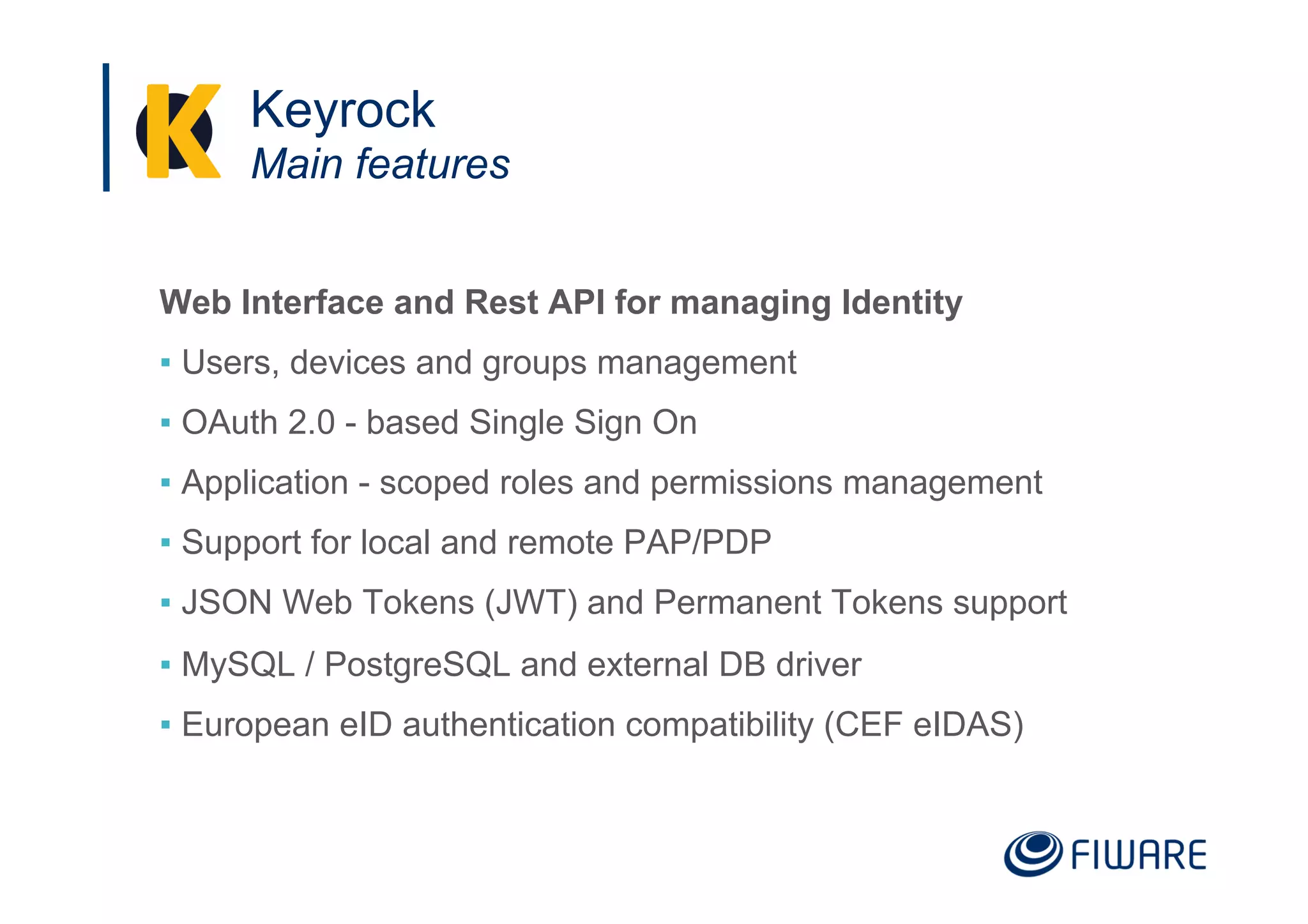 FIWARE Global Summit - Keyrock: Protecting Microservices | PPT