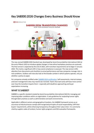 Key SA8000 2026 Changes Every Business Should Know. | PDF