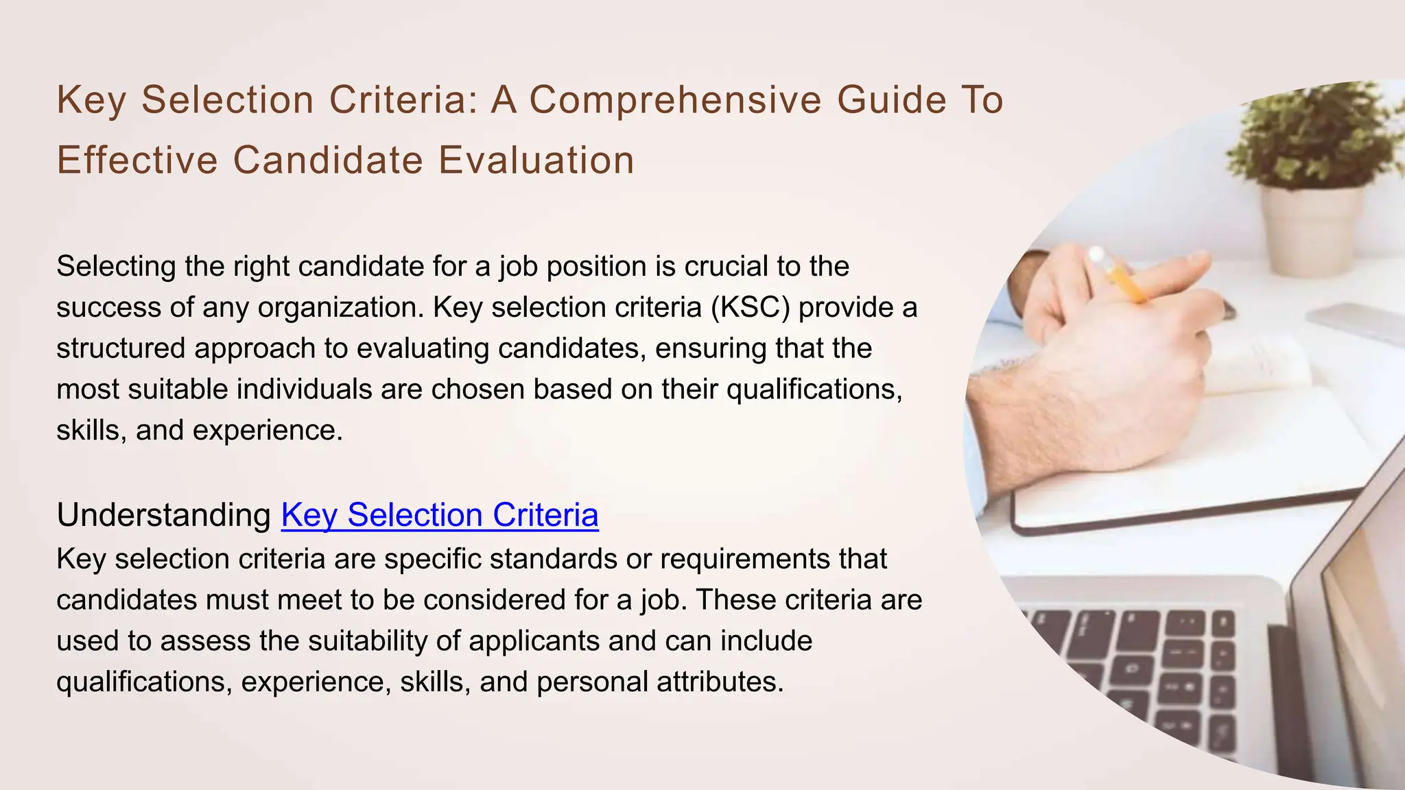 Key Selection Criteria A Comprehensive Guide To Effective Candidate