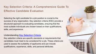 Key Selection Criteria A Comprehensive Guide to Effective Candidate ...
