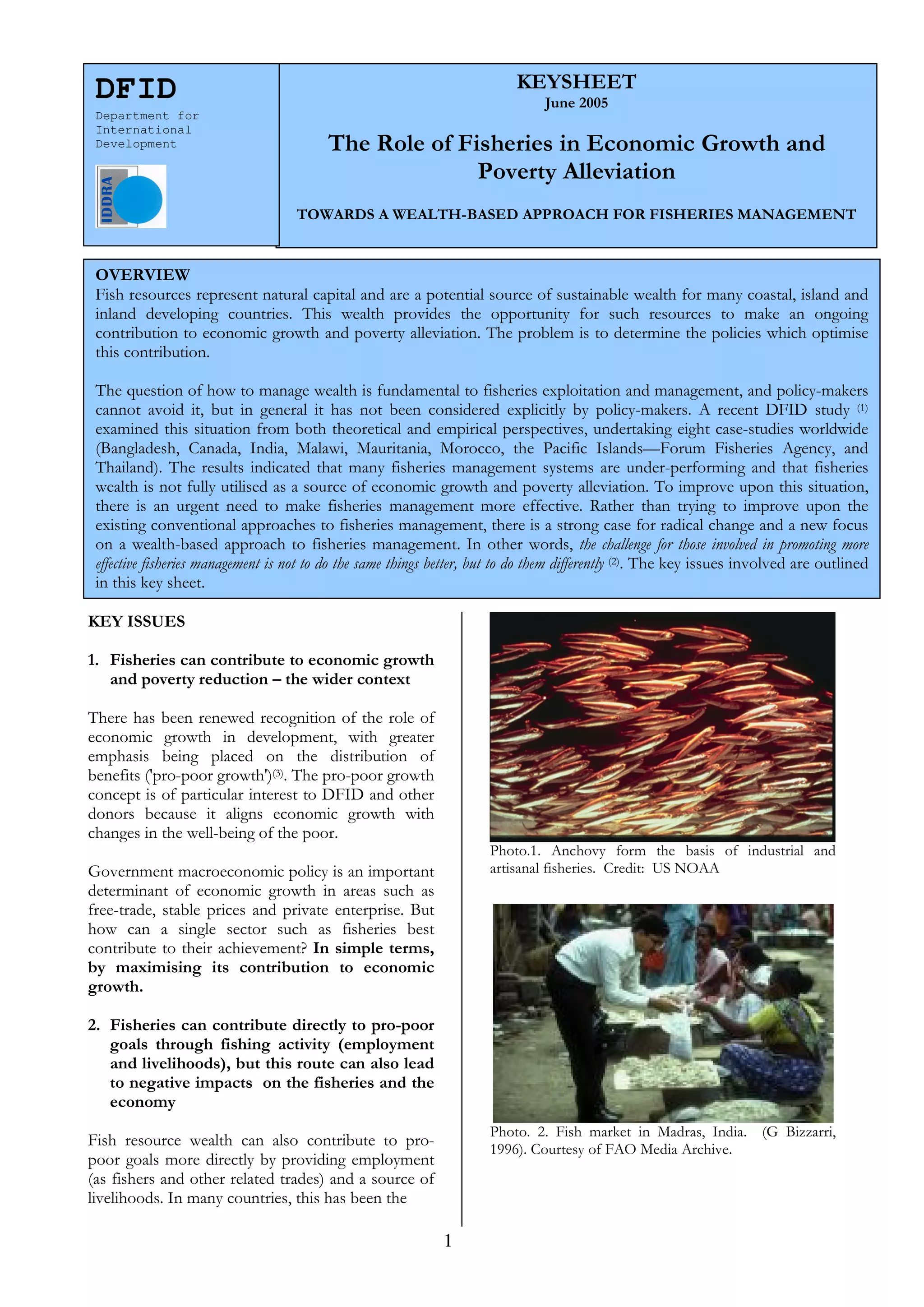 The Role of Fisheries in Economic Growth and Poverty Alleviation | PDF